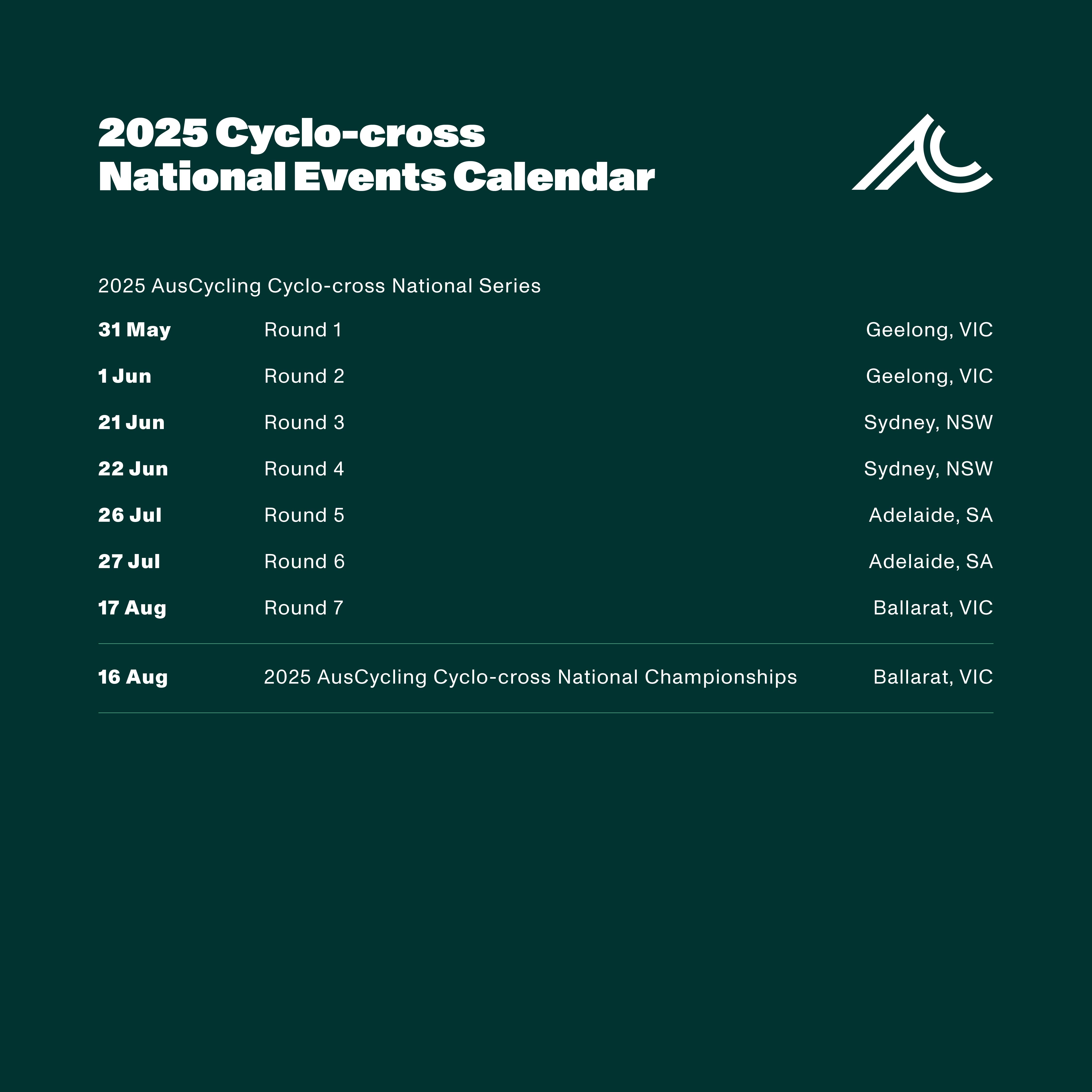 2025 AusCycling cyclo-cross national calendar released | AusCycling